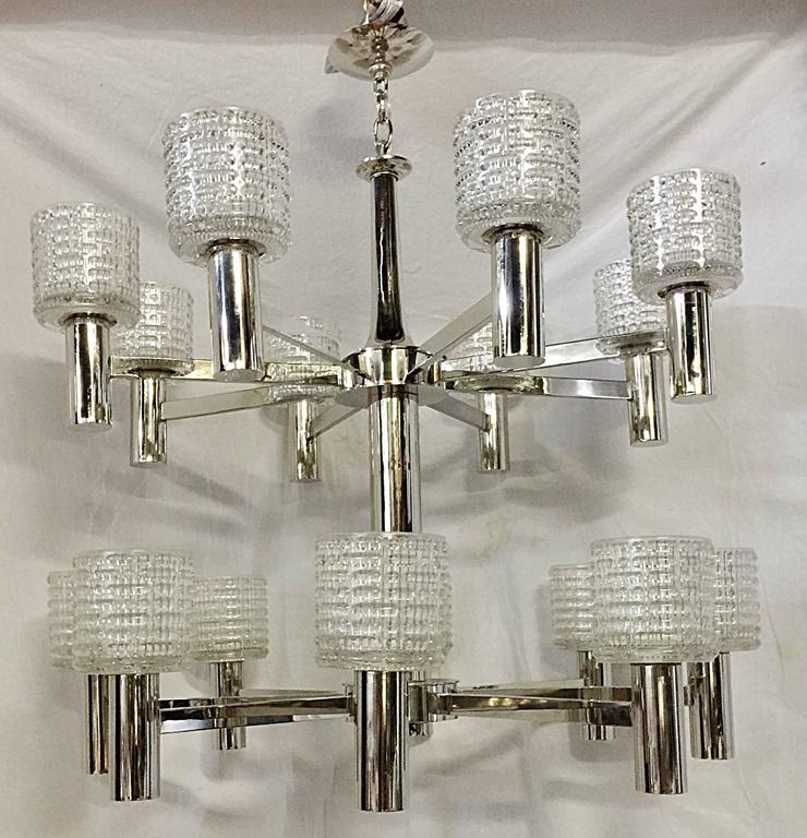 Moderne Style Double-Tiered Chandelier For Sale at 1stDibs