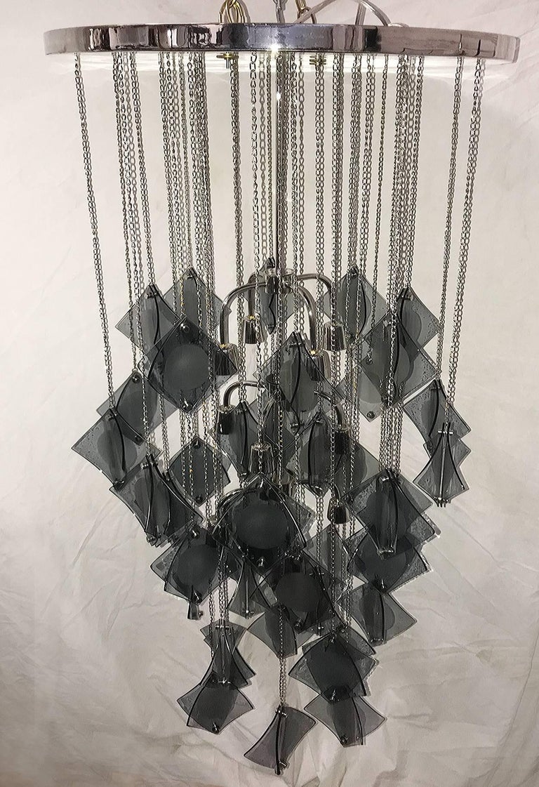 Large Italian Molded Glass Light Fixture For Sale at 1stDibs