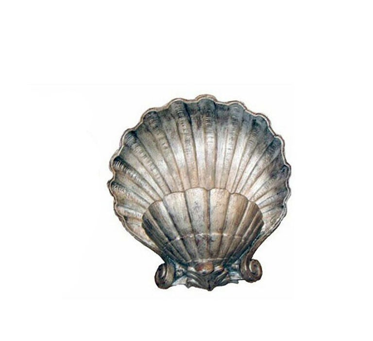 Silver Plated Plaster Shell Sconces For Sale at 1stDibs