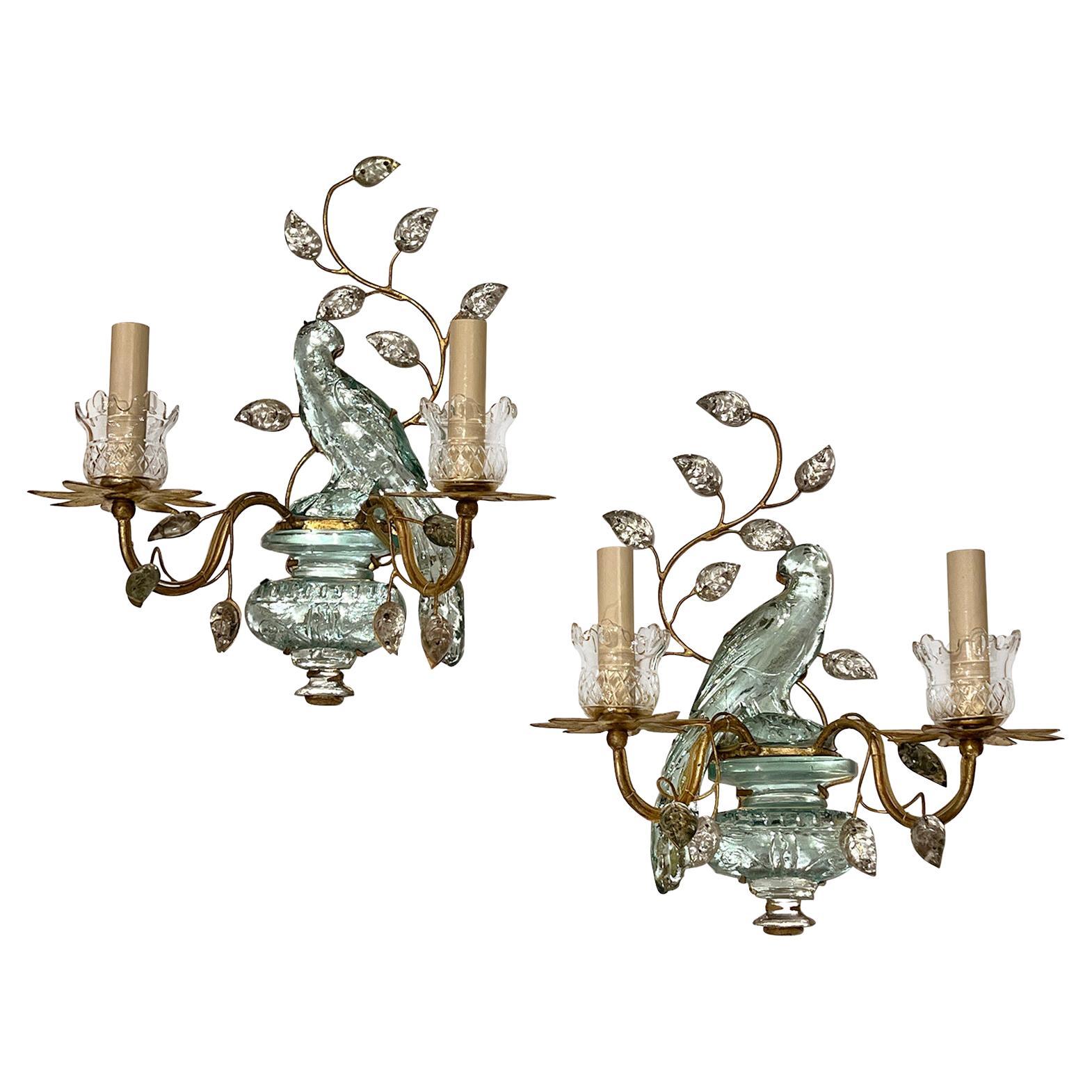 Set of Carved Wood Parrot Sconces, Sold in Pairs at 1stDibs