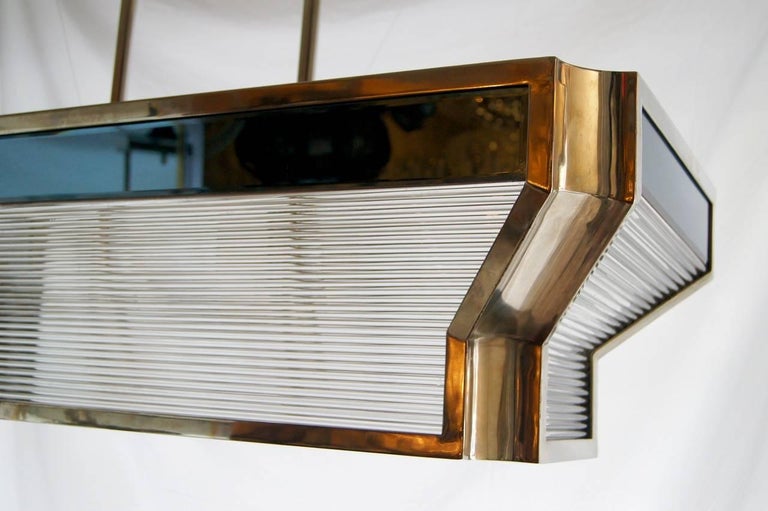 Large Art Deco Glass Rod Light Fixture For Sale at 1stDibs