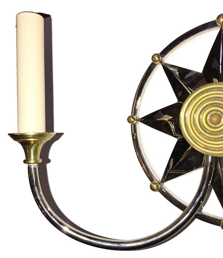 Pair of French Deco Star Sconces For Sale at 1stDibs