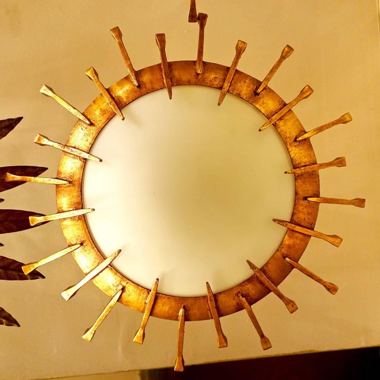 Pair of Gilt Metal Sunburts For Sale at 1stDibs