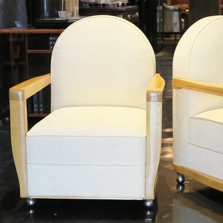 Emile-Jacques Ruhlmann "Ducharne" Chairs from the Steamship Ile-de ...