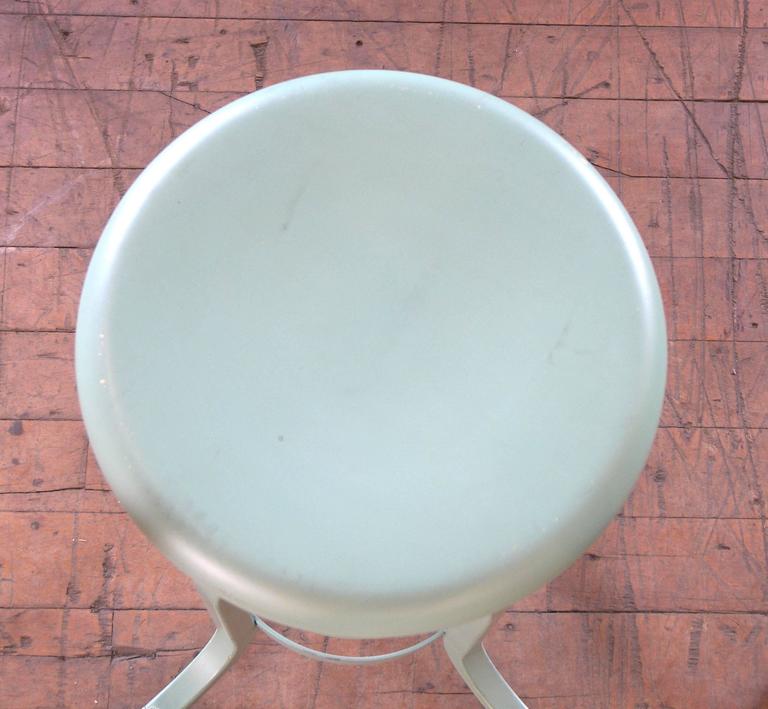 1930s American Vintage Metal Medical Stool, Adjustable, Seafoam Green ...