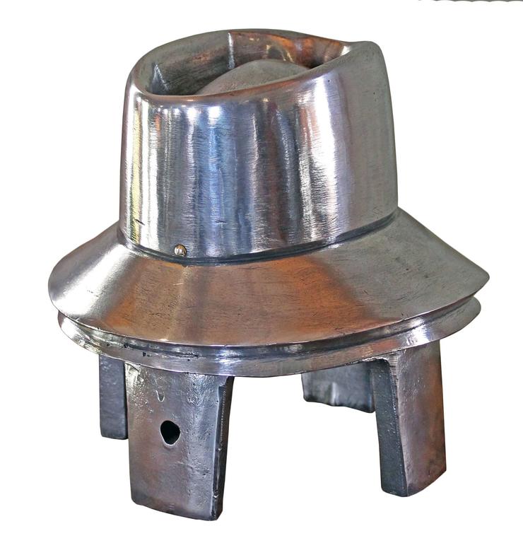 Long Beach Mall VINTAGE Metal ALUMINUM Hat Block Mold Form 21 1 2 ...