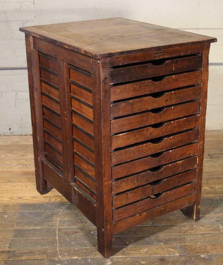 Wooden Printing Storage Cabinet by Hamilton at 1stDibs