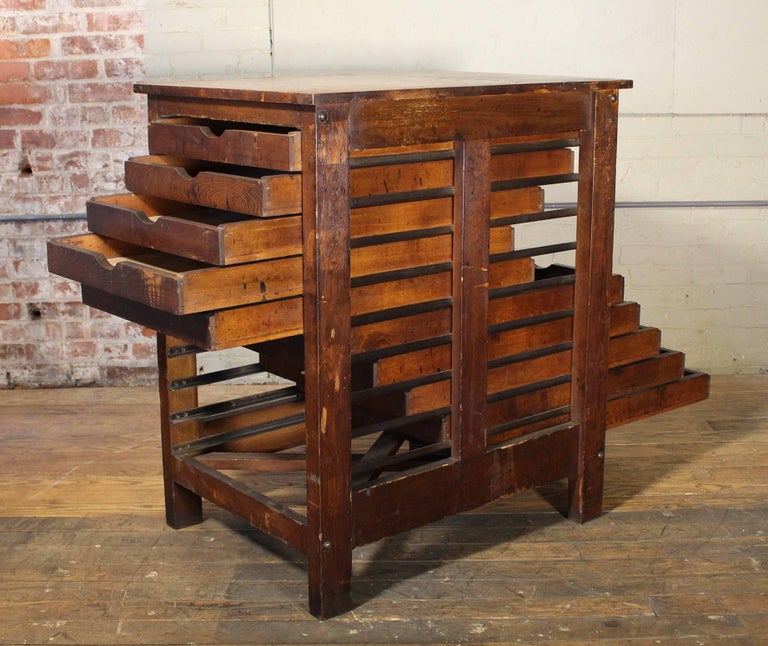 Wooden Printing Storage Cabinet by Hamilton at 1stDibs