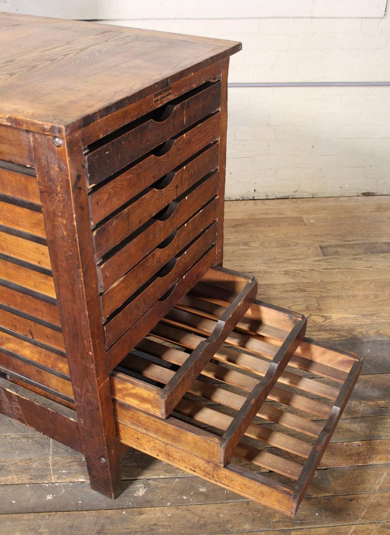 Wooden Printing Storage Cabinet by Hamilton at 1stDibs