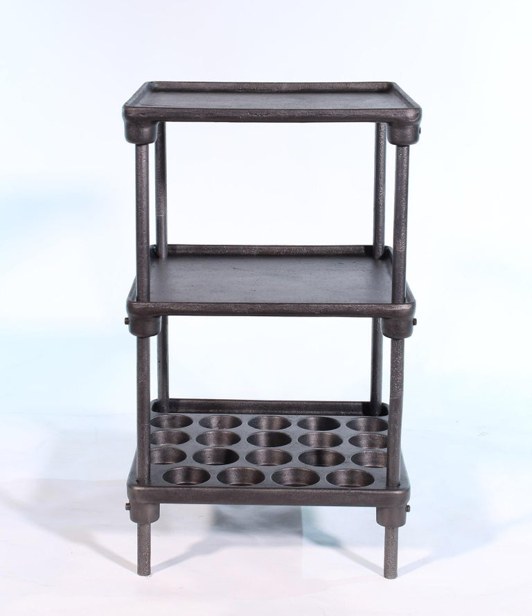 Vintage Industrial Three-Tier Cast Iron Display End or Side Table at ...