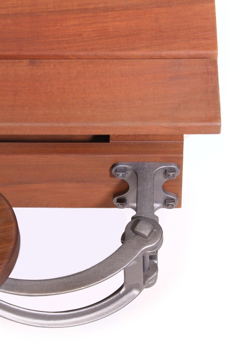 Swing-Out-Seat Outdoor Dining Table Set For Sale at 1stDibs