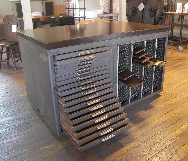 Vintage Industrial Printer's Composition Table/Desk Metal and Steel For ...