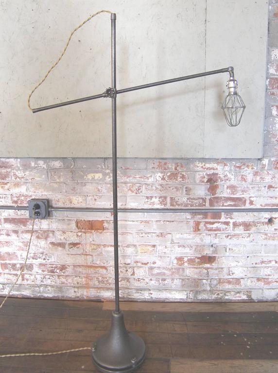Floor Lamp Caged Edison Bulb Reading Vintage Industrial Cast Iron Task ...