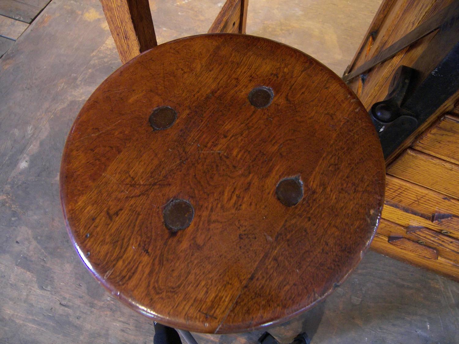 Vintage Drafting / Lab Table or Desk with Swing out Seat For Sale at ...