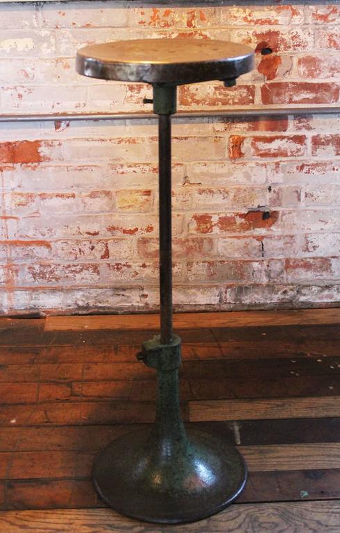 Vintage Industrial Cast Iron and Steel Backless Bar Stool For Sale at ...