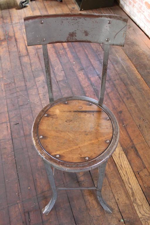 Vintage Industrial Rustic Wood and Metal Bar, Kitchen Island Stool with ...