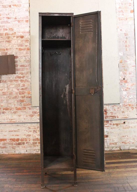 Vintage Industrial Factory Metal Locker, Old Steel Storage Locker ...
