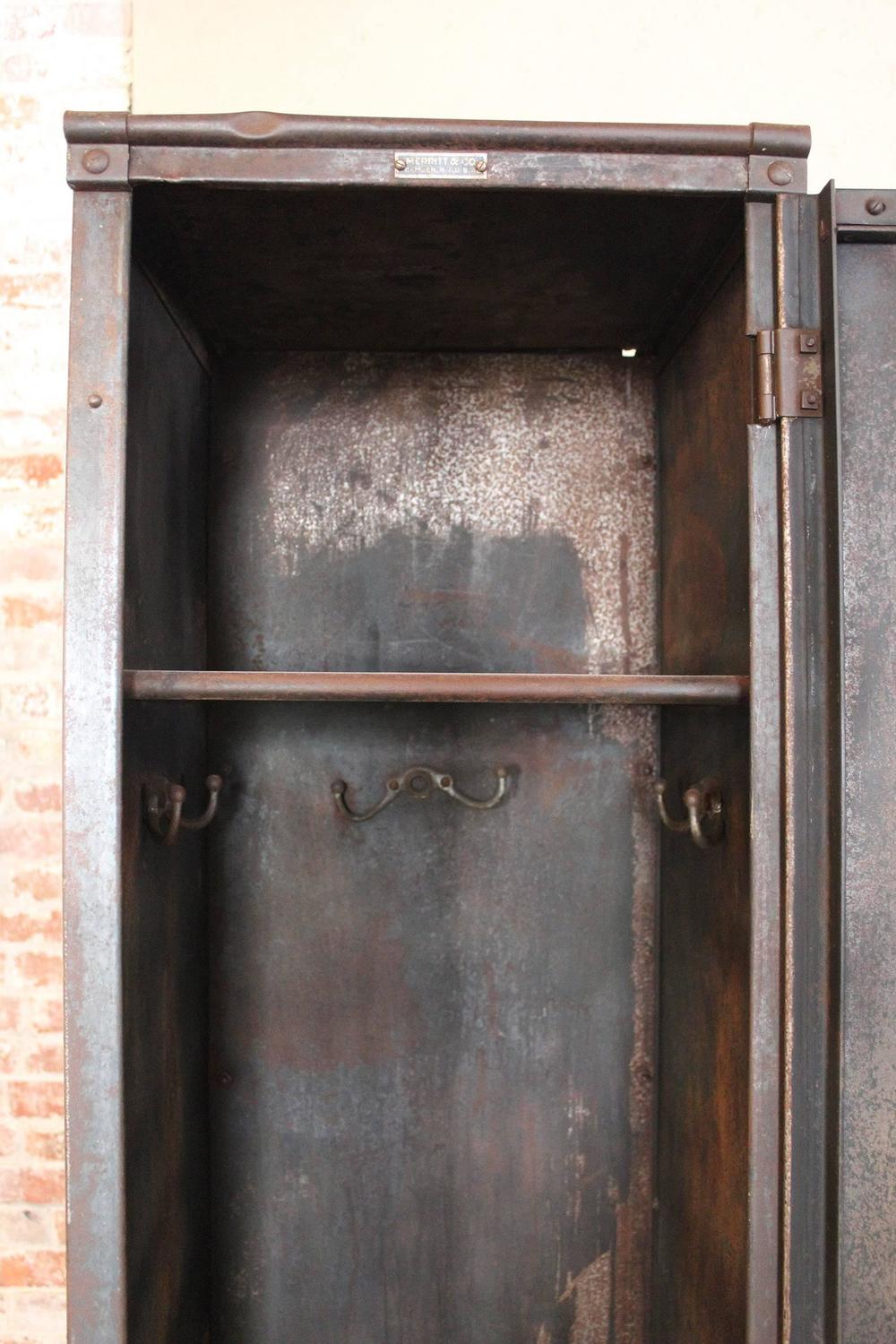 Vintage Industrial Factory Metal Locker, Old Steel Storage Locker ...