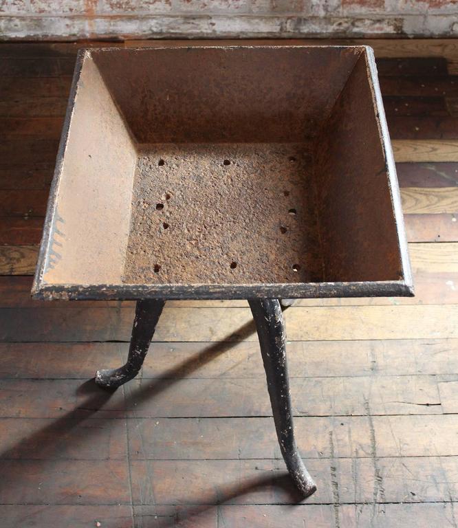 Rustic Vintage Industrial Cast Iron Planter, Stand Table Art at 1stDibs ...