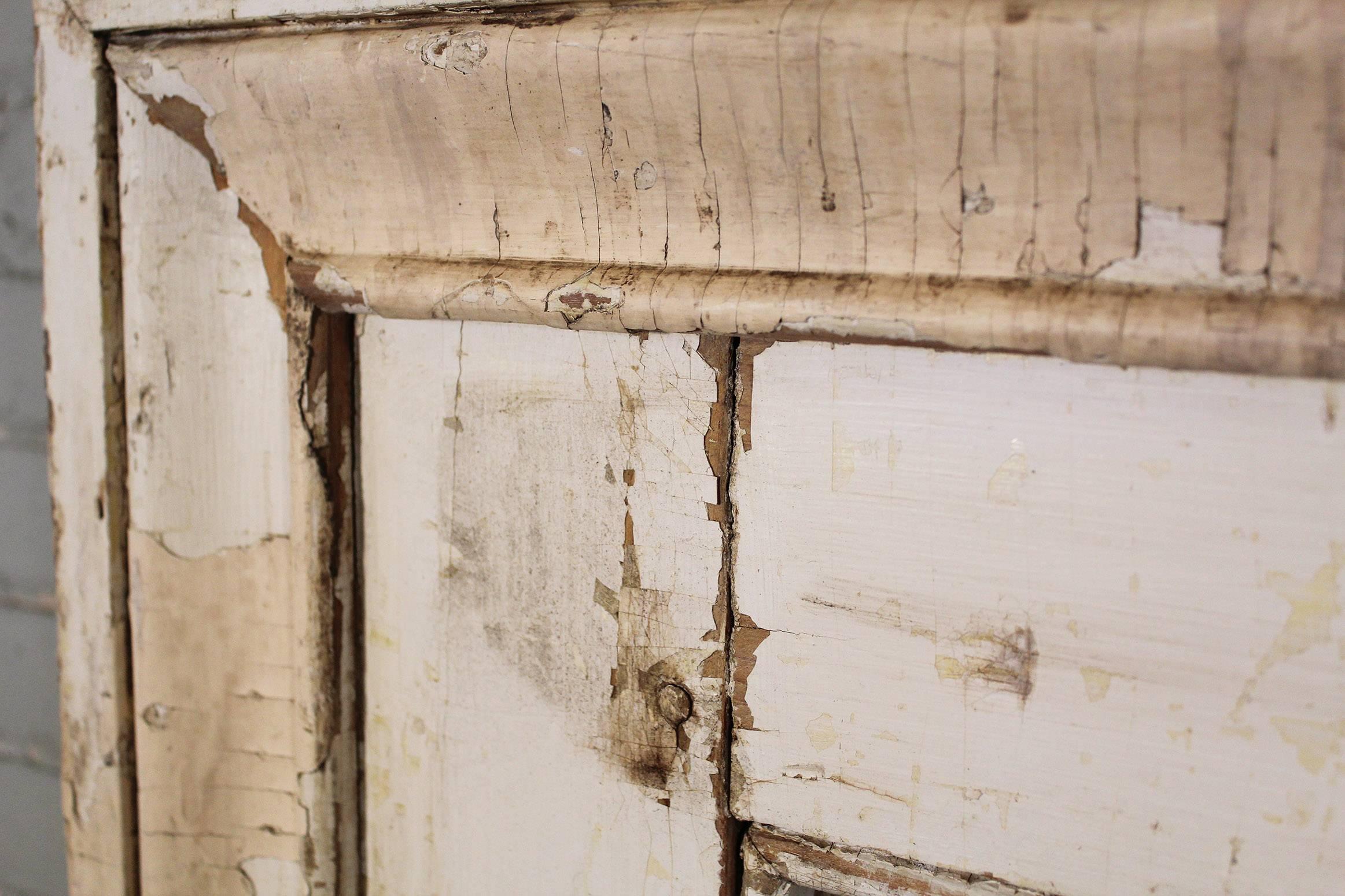 Antique Fireplace Mantle Vintage Rustic Distressed Painted Wooden at ...