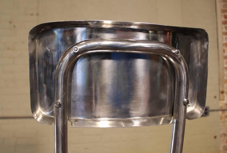 Bomber Stool Seat Chair Vintage Polished Aluminum Aircraft Airplane ...