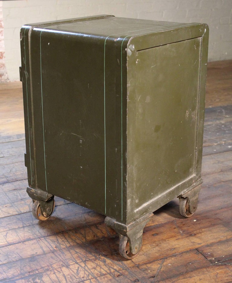 Antique Spector Safe on Wheels Painted and Pinstriped Steel at 1stDibs