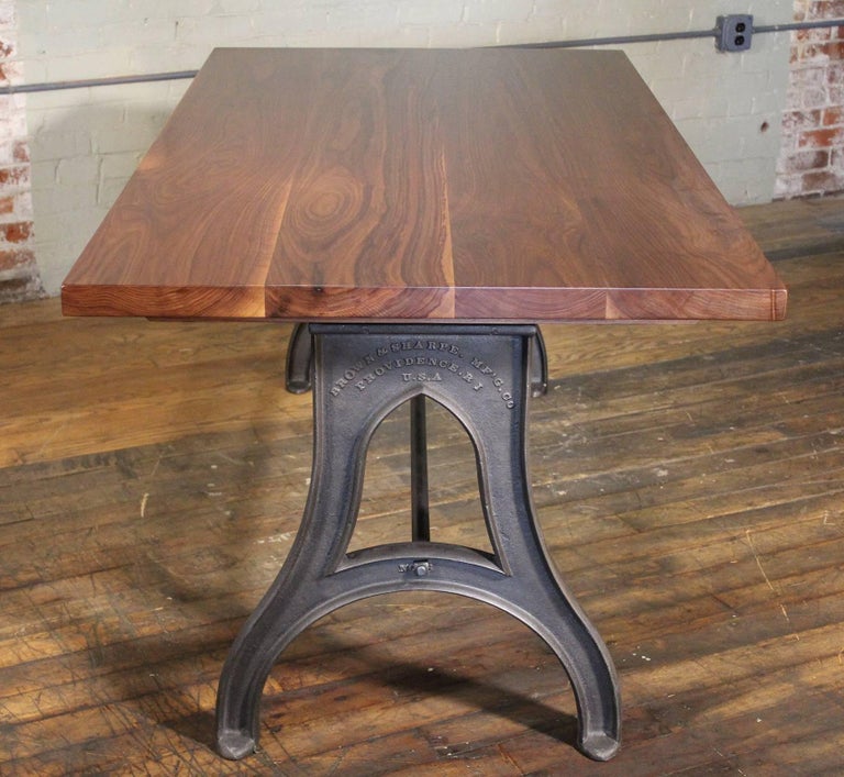 Bespoke Walnut Desk with Cast Iron Legs Industrial Modern Work Custom ...