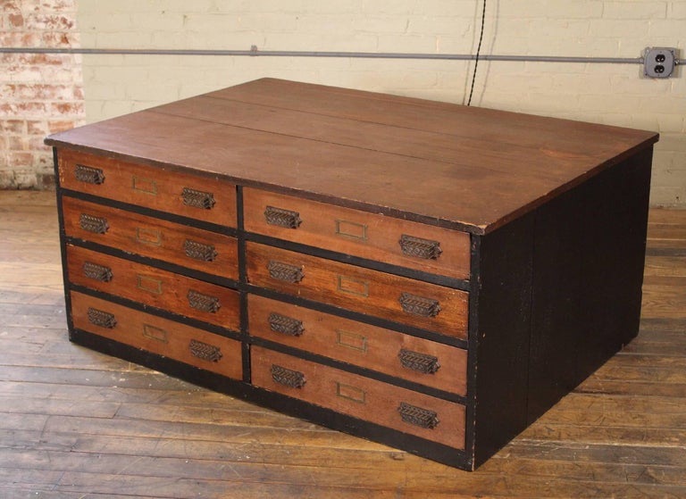 Wooden Storage Flat File Cabinet or Coffee Table Industrial Modern at ...