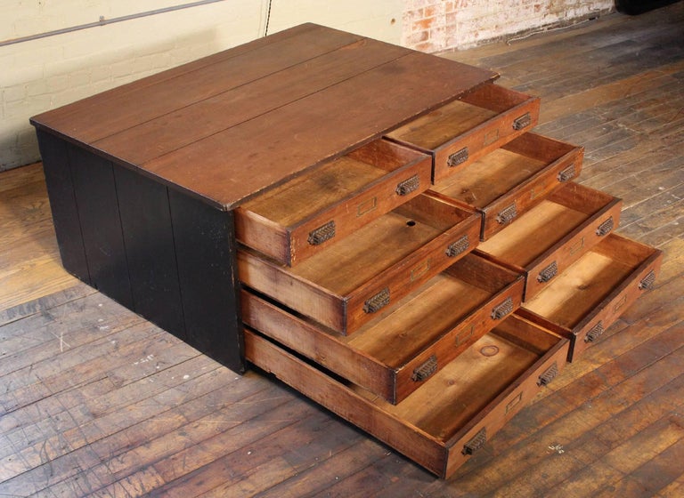 Wooden Storage Flat File Cabinet or Coffee Table Industrial Modern at ...