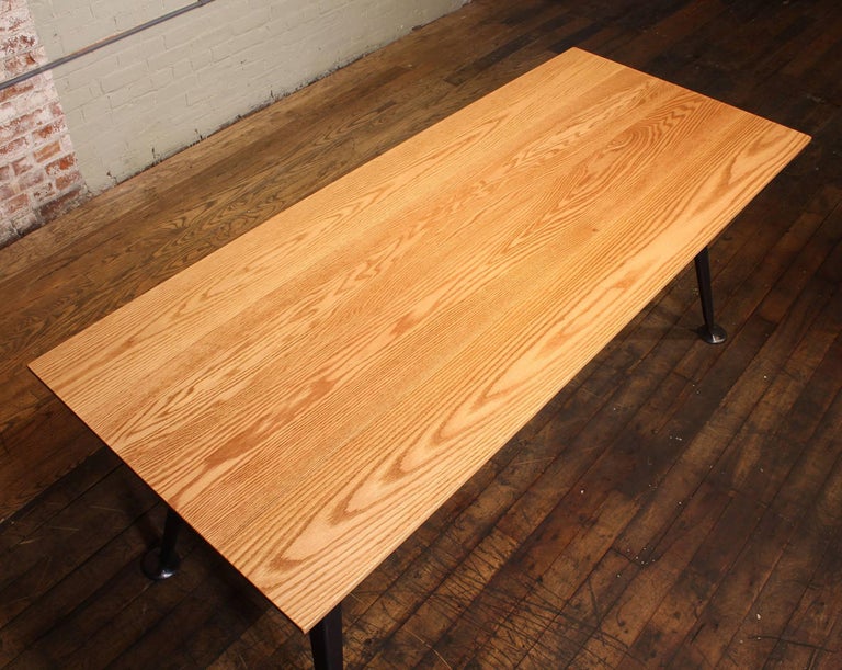 Bespoke Industrial Oak and Cast Iron Splay-Leg Table For Sale at ...