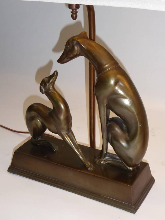 Pair of Art Deco Period Whippet Figural Table Lamps at 1stDibs ...