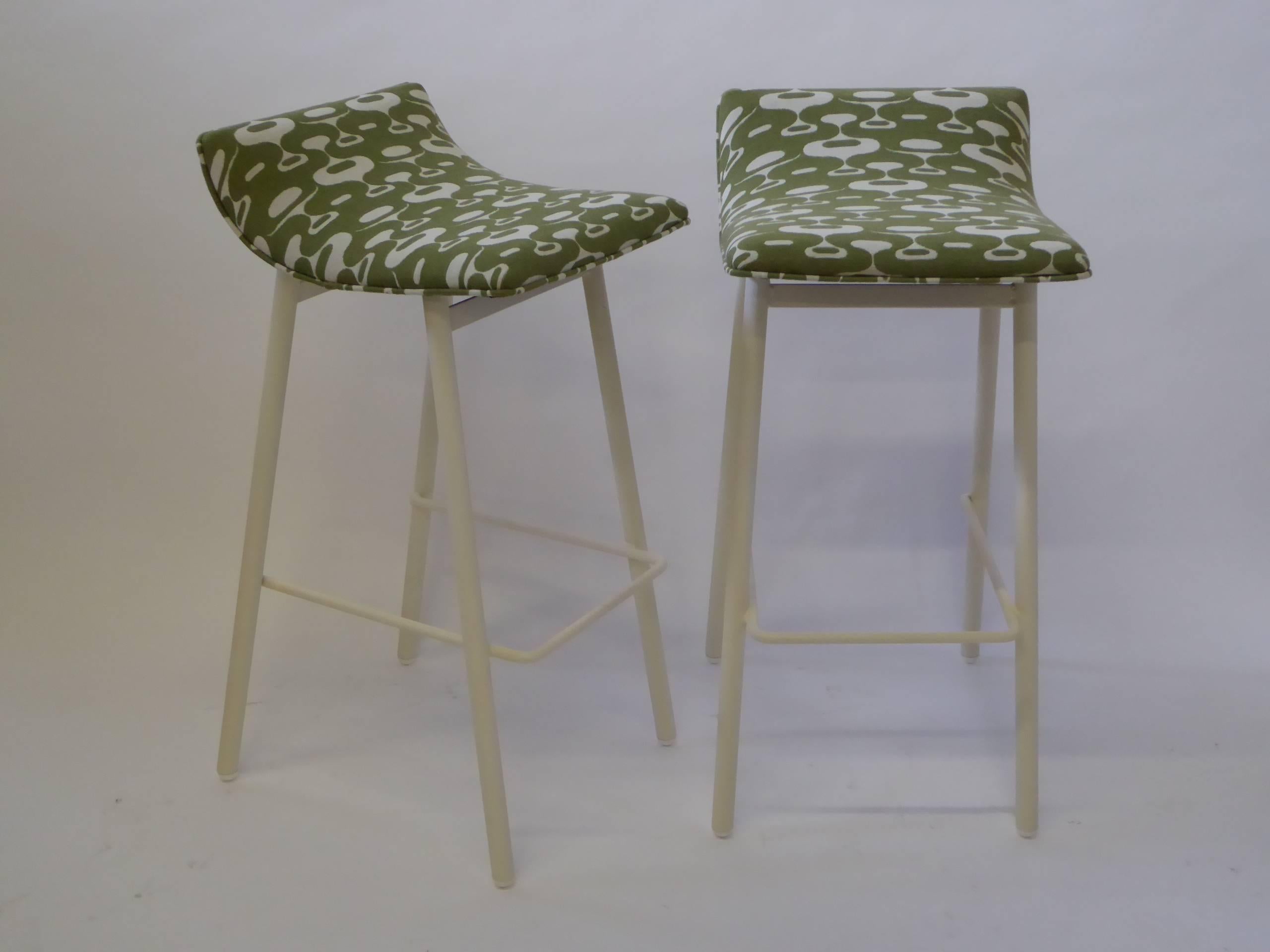 Pair of 1950s MCM Curved Seat Bar Stools at 1stDibs