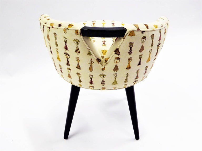 Paul Frankl 1940s Modern Swivel Stool for Johnson Furniture at 1stDibs