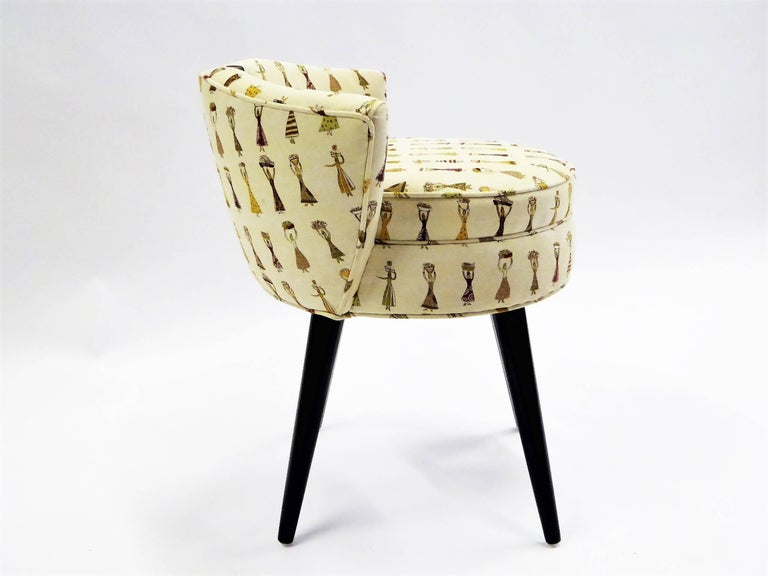 Paul Frankl 1940s Modern Swivel Stool for Johnson Furniture at 1stDibs