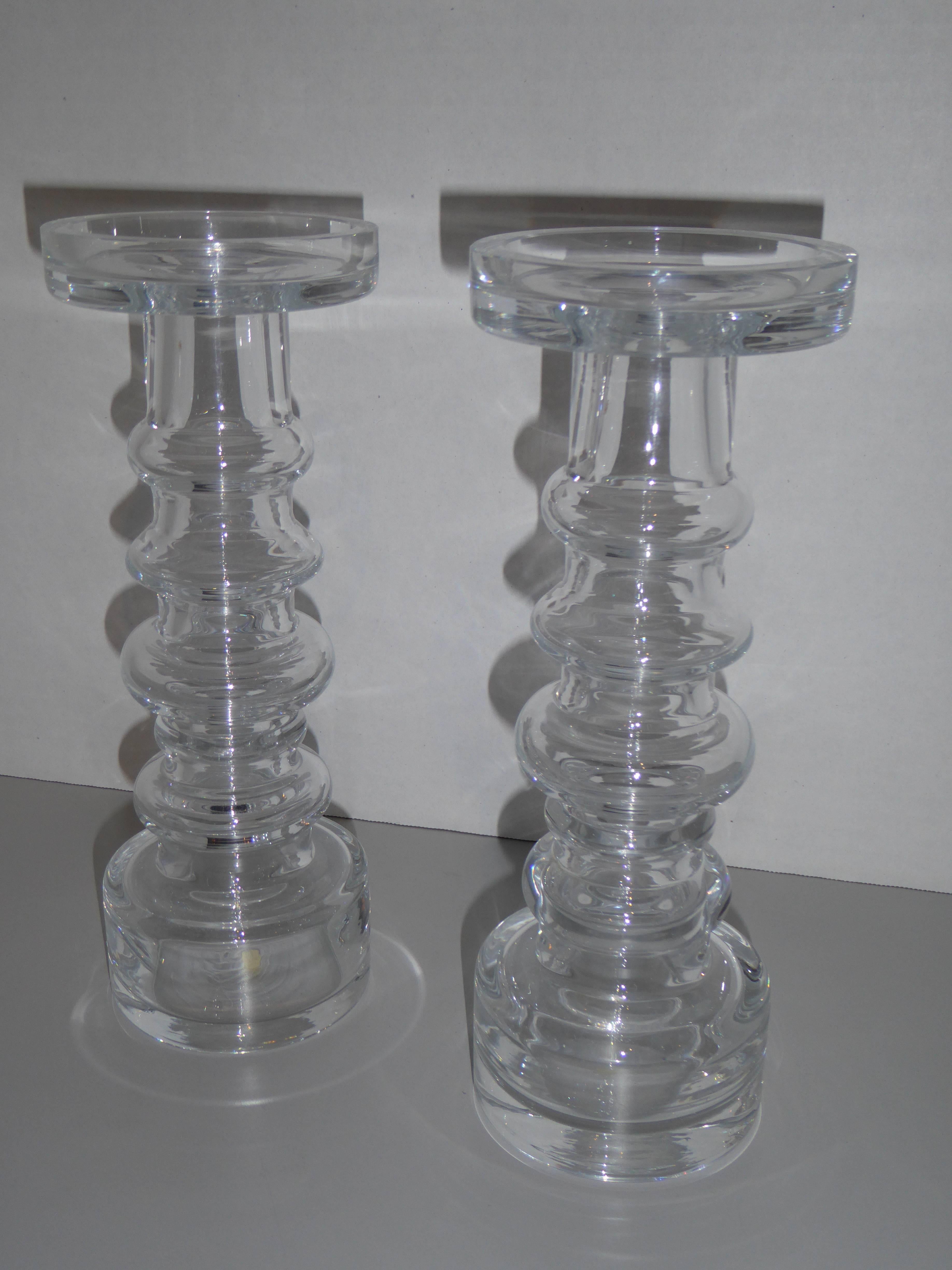Pair of 1970s Vases Candleholders by Oiva Toikka for Nuutajarvi Finland ...