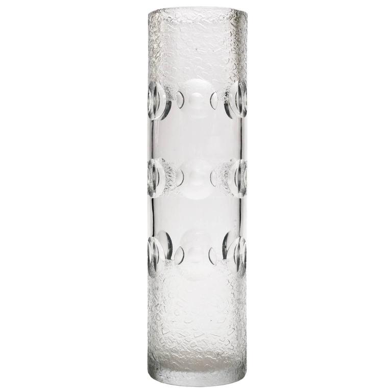 Tall French Moderne Lead Crystal Vase at 1stDibs