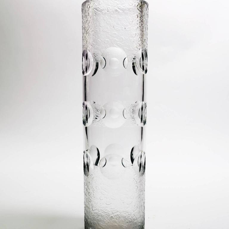 Tall French Moderne Lead Crystal Vase at 1stDibs