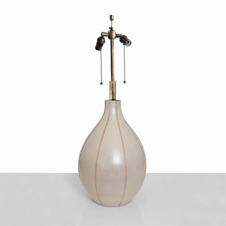 Scandinavian Modern Ceramic Lamp by Ewald Dahlskog, Bo Fajans, Sweden ...