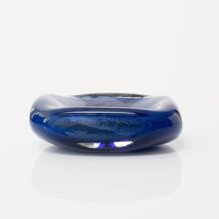 Swedish Small Blue Cases Glass Bowl For Sale At 1stdibs