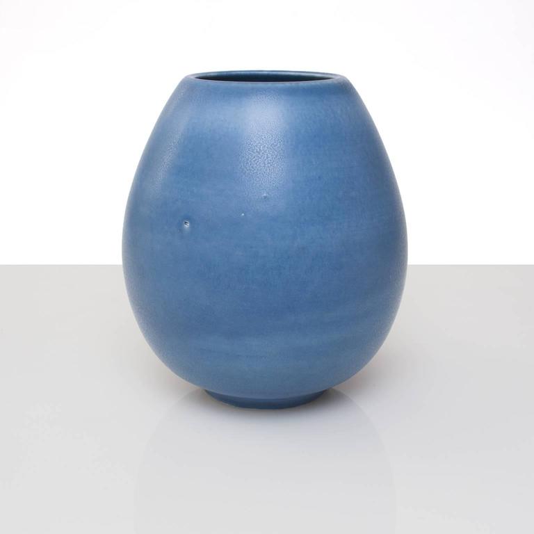 Swedish Art Deco Ceramic Blue Vase by Gertrud Lonegren at 1stDibs
