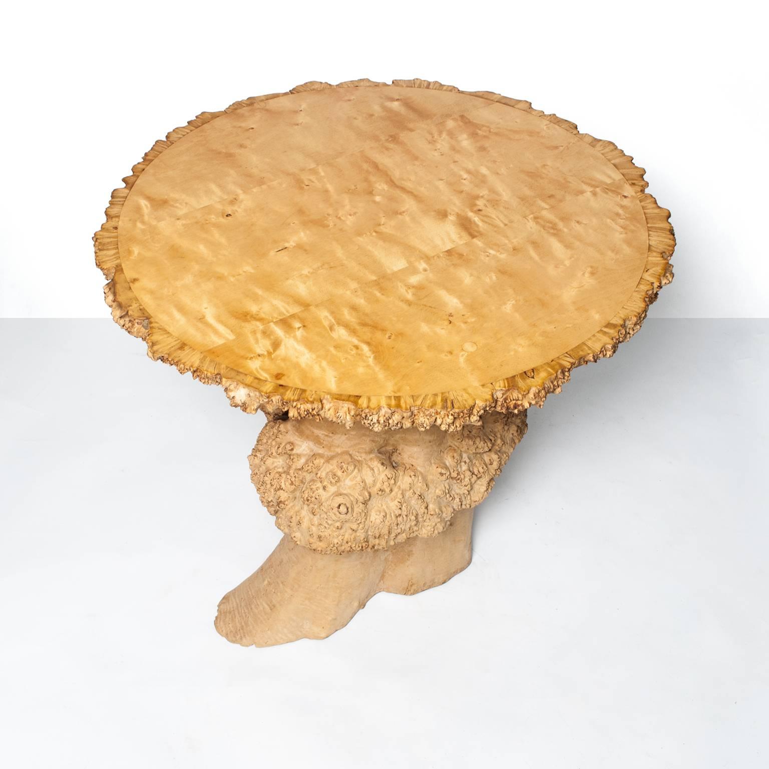 Scandinavian Modern Tree Trunk Table with Burl and Birch Top at 1stDibs ...