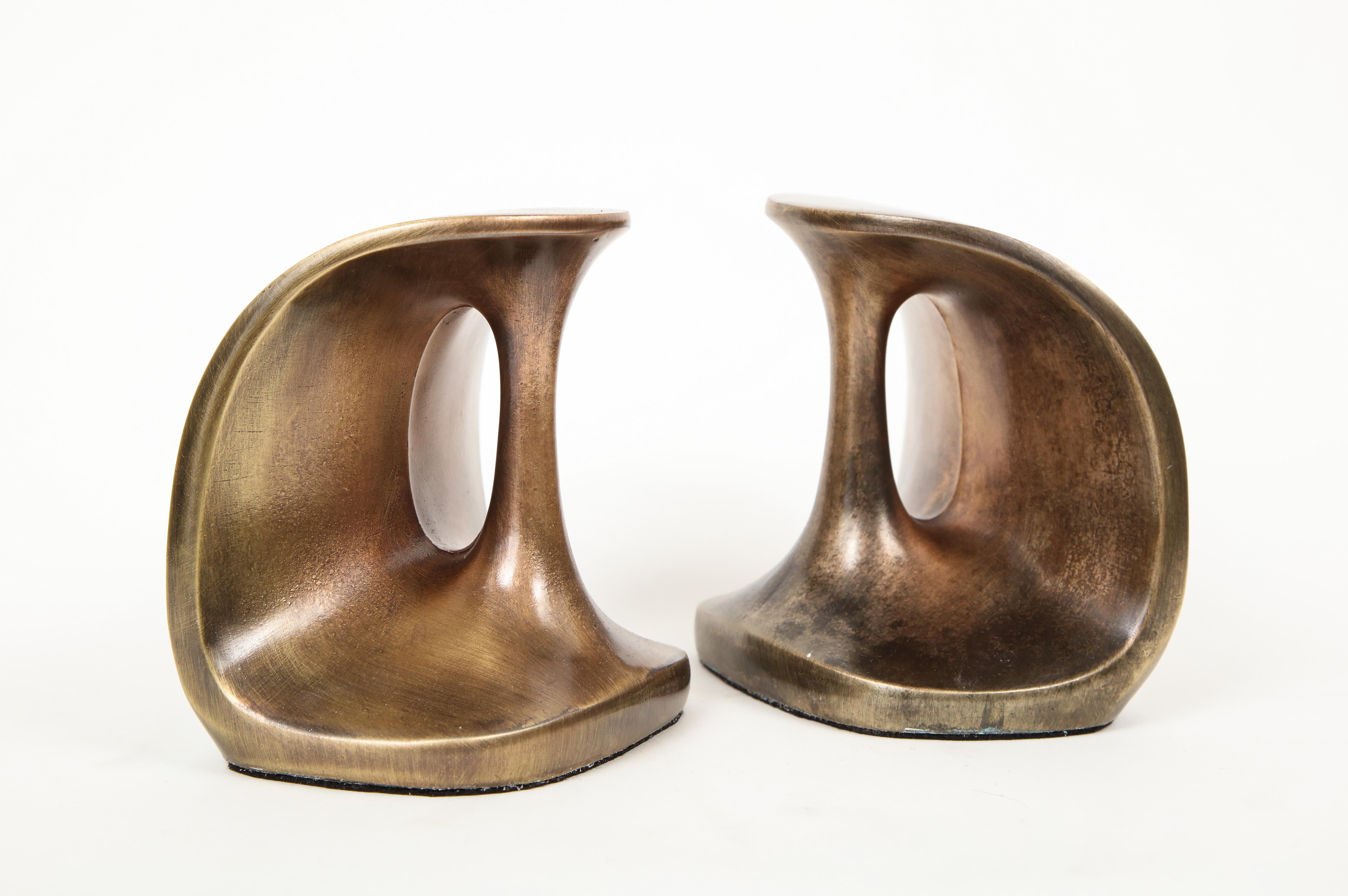 Ben Seibel Modernist Bronze Bookends at 1stDibs