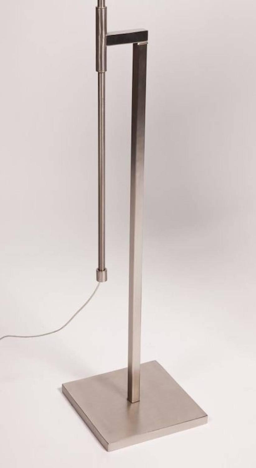 Pair of Brushed Nickel Floor Lamps by Laurel For Sale at 1stdibs