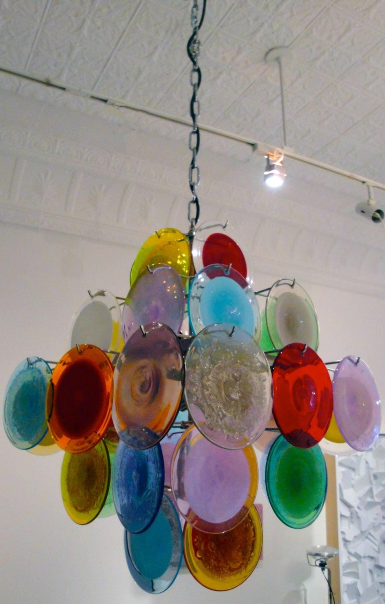 Multi-Color Murano Glass Chandelier For Sale at 1stDibs