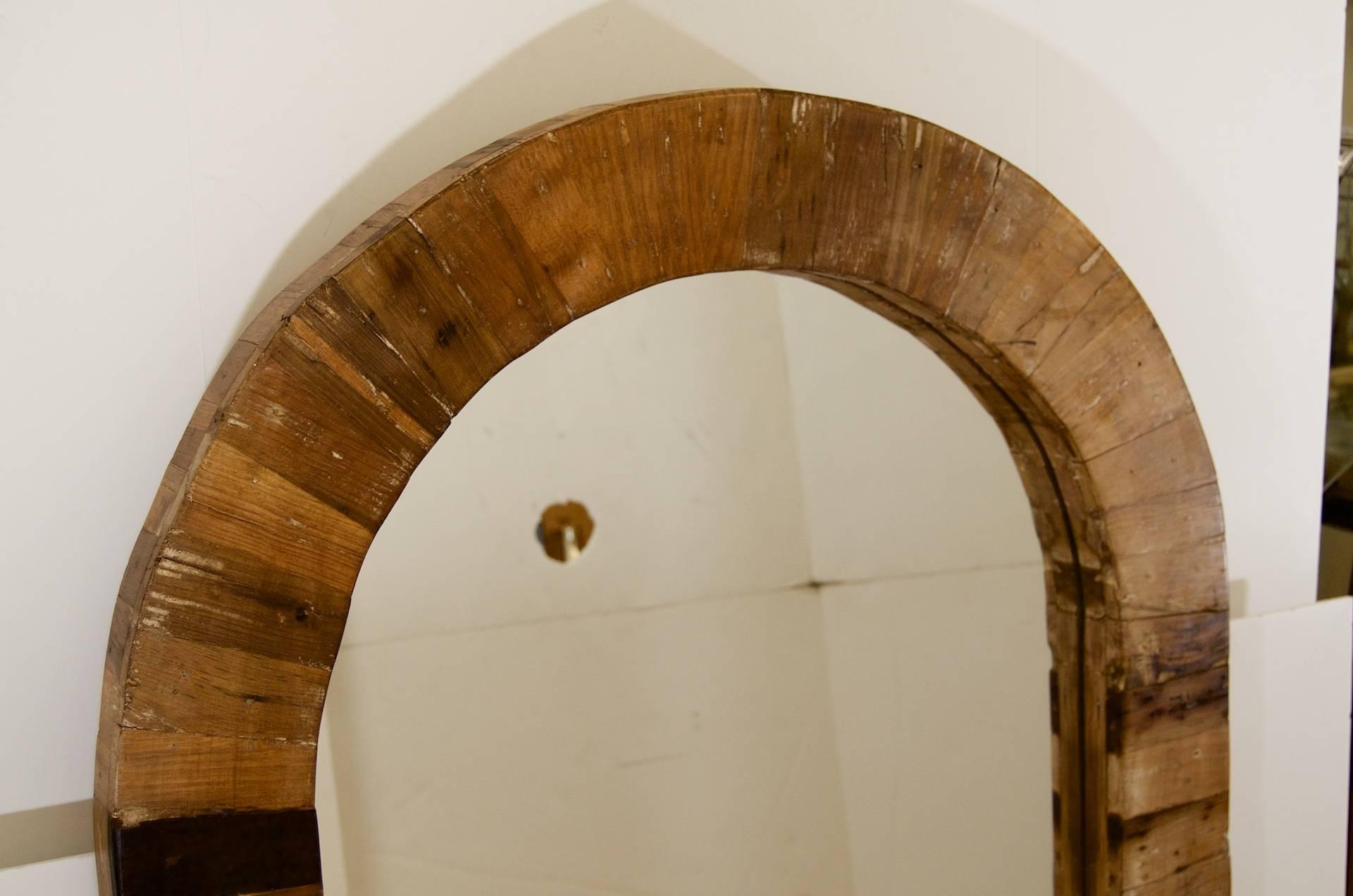 Wooden Framed Arched Mirror at 1stDibs