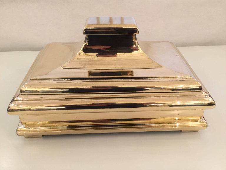 Oversized Heavy Polished Brass Box For Sale at 1stDibs