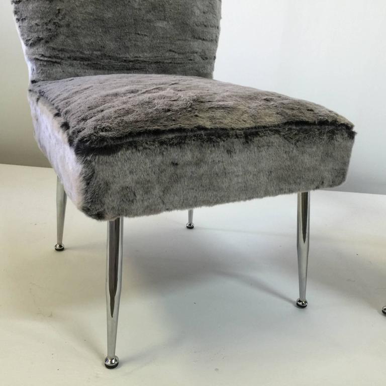 Pair of Vintage Italian Plush Covered Occasional Chairs For Sale at ...