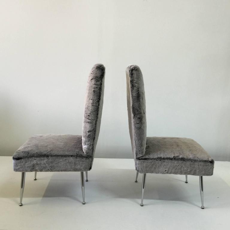 Pair of Vintage Italian Plush Covered Occasional Chairs For Sale at ...