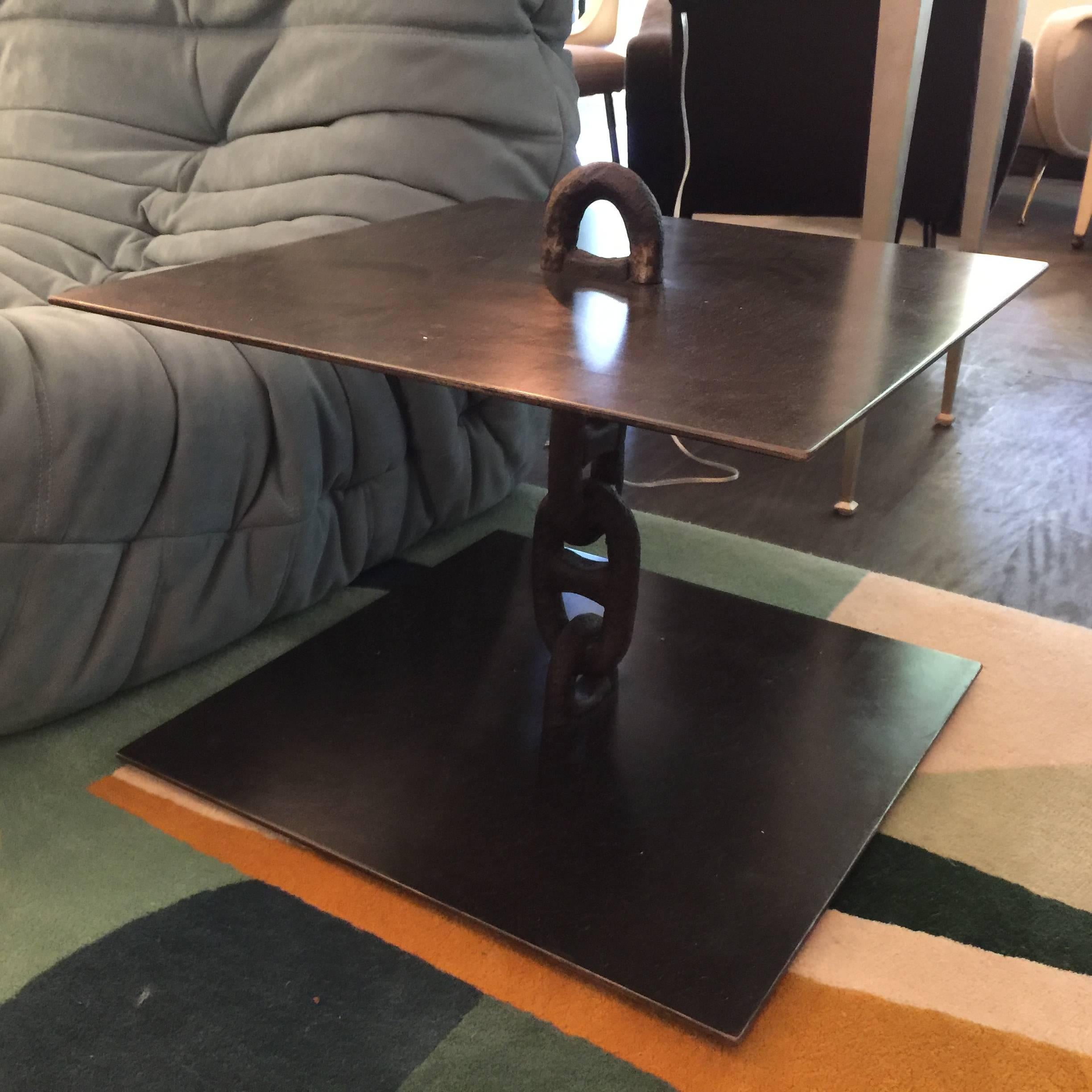 Chaine d'Ancre Style Iron Chain Links Low Side Table For Sale at ...