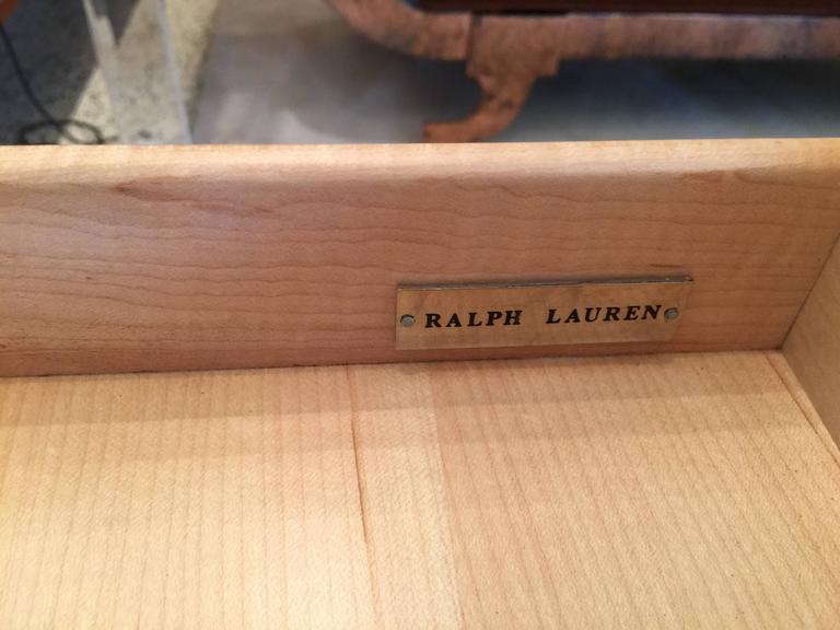 Original Vintage Ralph Lauren Stitched Leather Desk by EJ Victor at 1stDibs